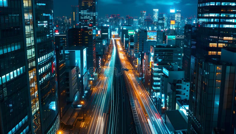 City at night scenes stock illustration. Illustration of kong - 327157555