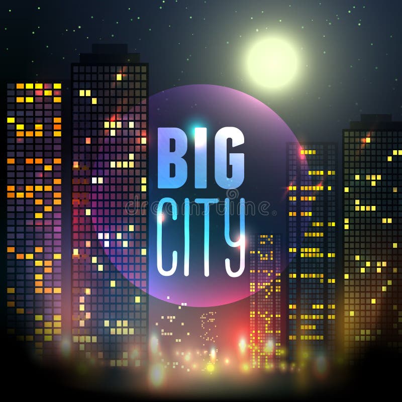 City at Night Horizontal Banners Stock Vector - Illustration of ...