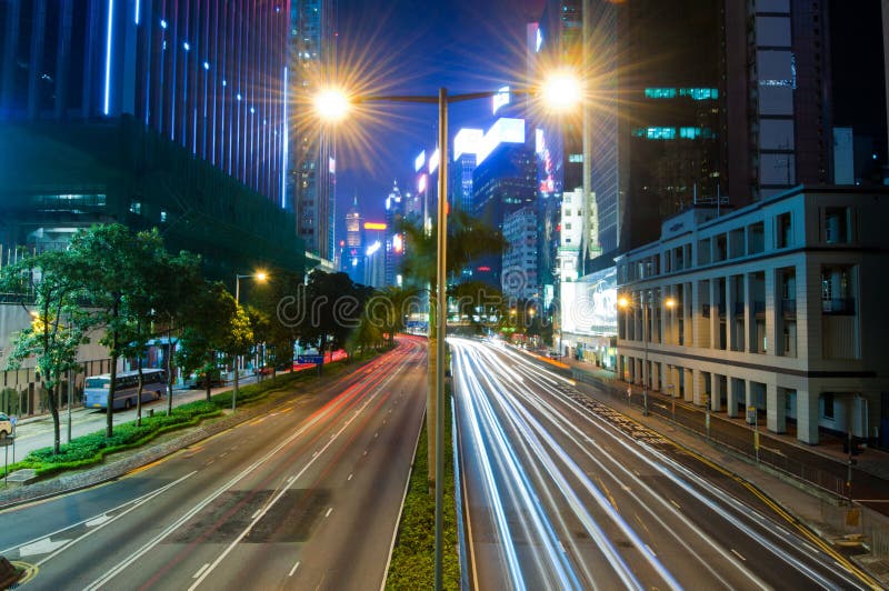 City Night Traffic stock image. Image of night, motion - 21905621