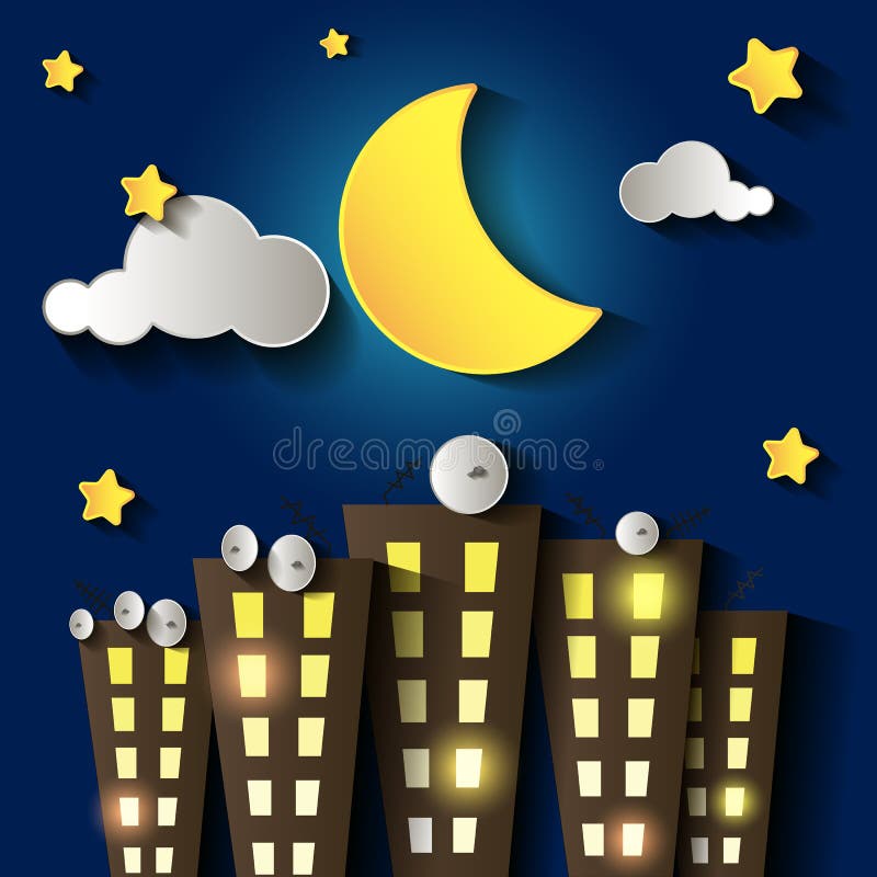City at night. stock vector. Illustration of vector, evening - 75927722