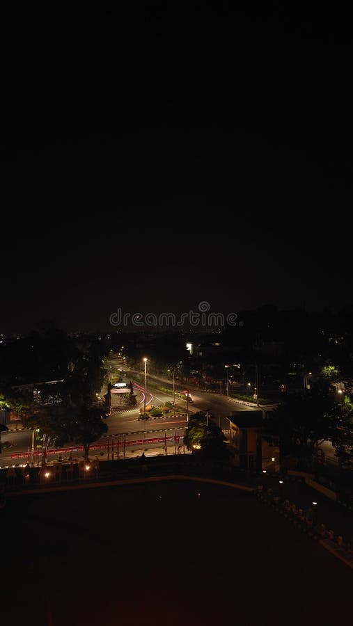 City Night View, City Road at Night, View from Building, Sky Full of ...