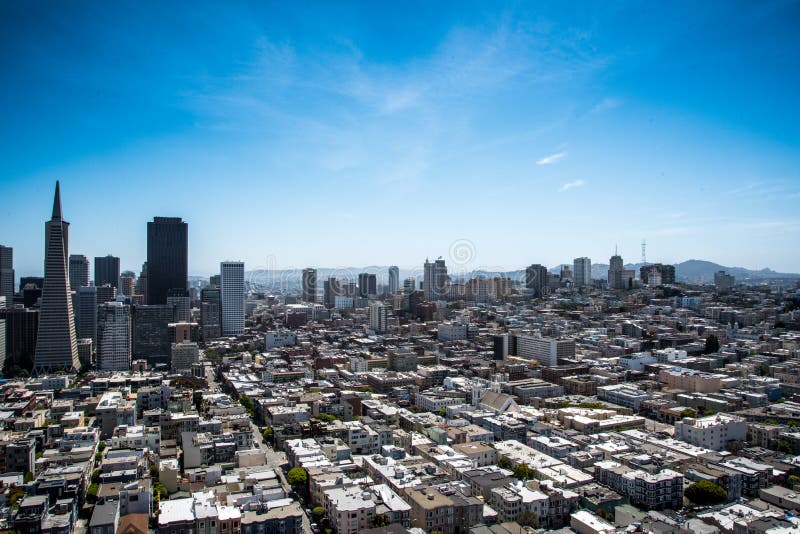 City and Ocean View Landscape Stock Image - Image of harbor, blue: 97825583