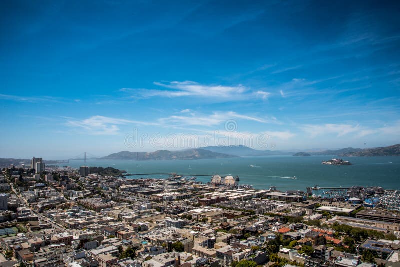City and Ocean View Landscape Stock Photo - Image of america, landmark ...
