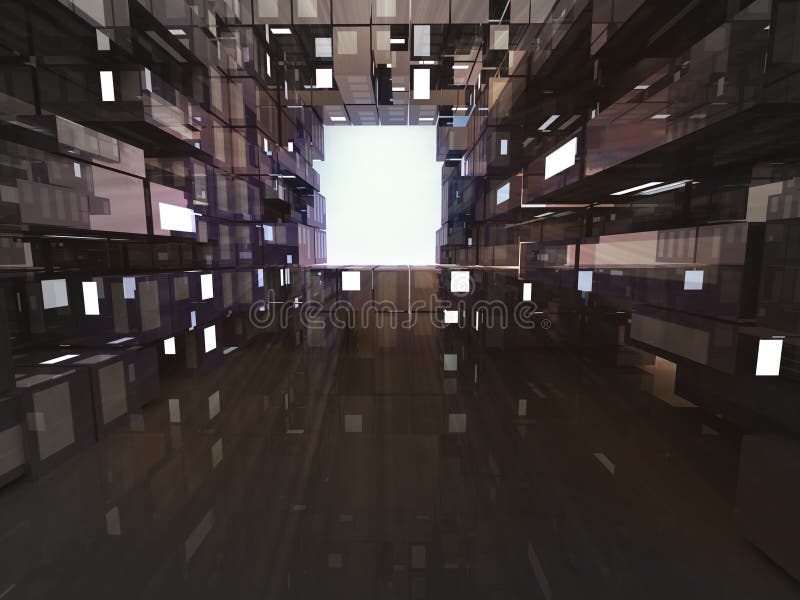 City Office Life with Bright Square Stock Illustration - Illustration ...