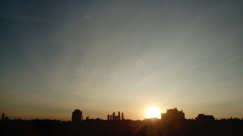 City outline at Sunset stock image. Image of centre, downtown - 74855185