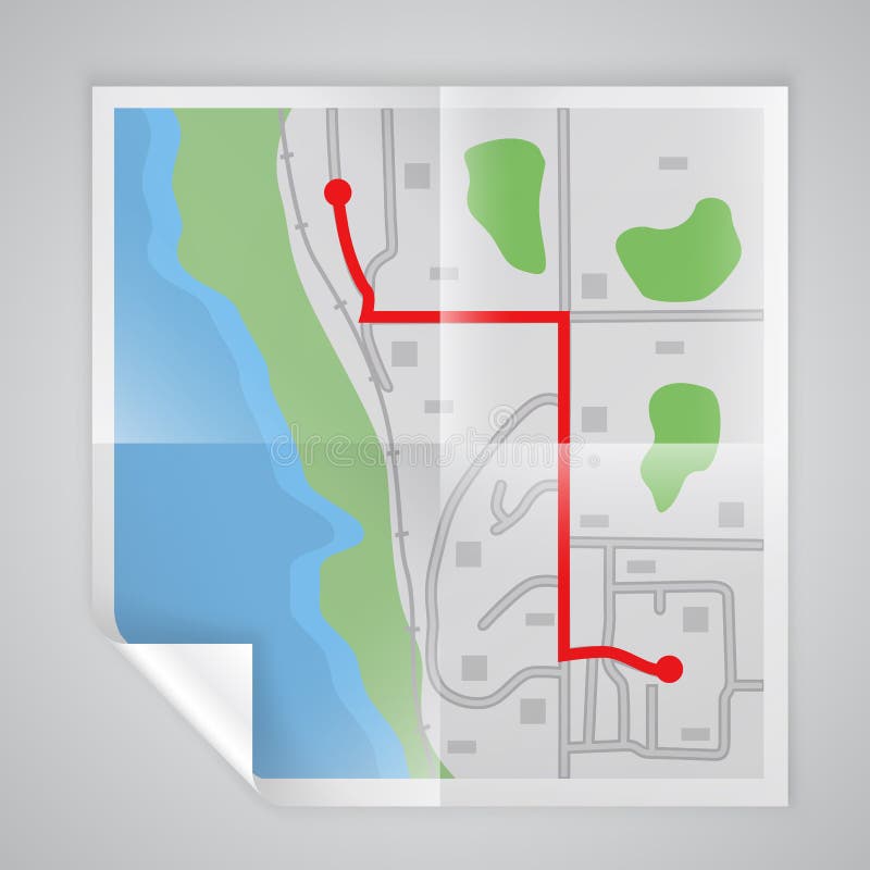 City paper map stock vector. Illustration of direction - 49597042