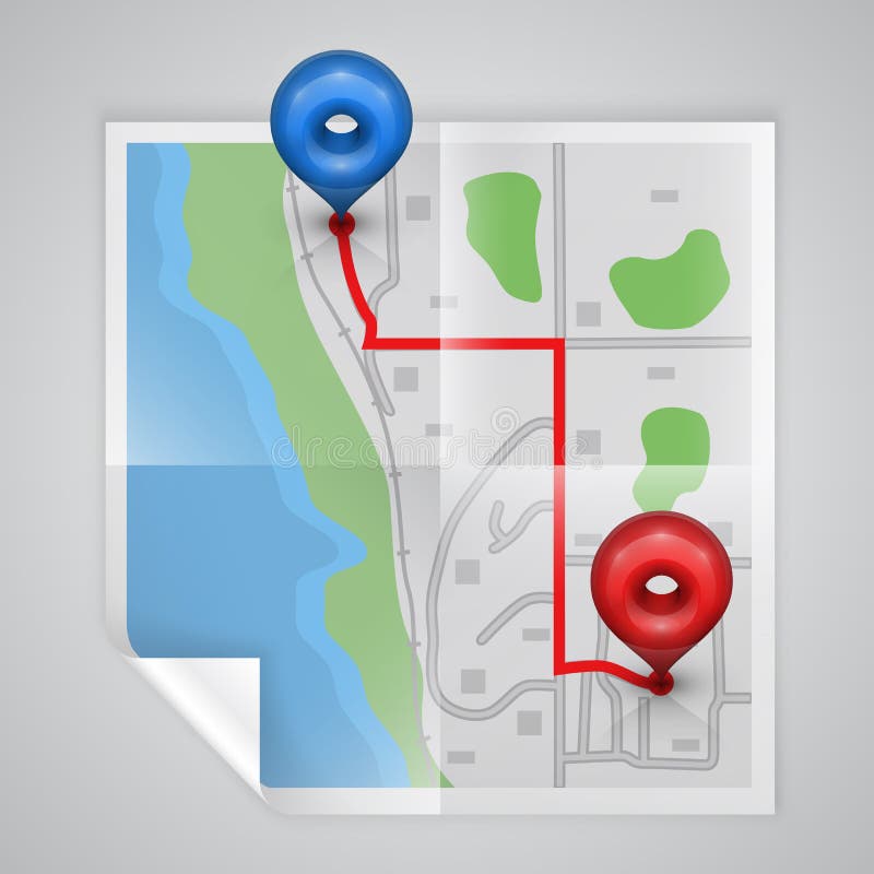 City paper map stock vector. Illustration of destinations - 49597049