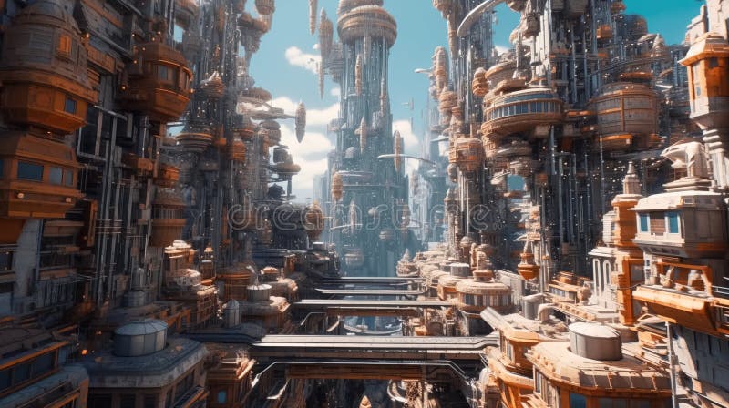 City in a Parallel Dimension Stock Illustration - Illustration of ...