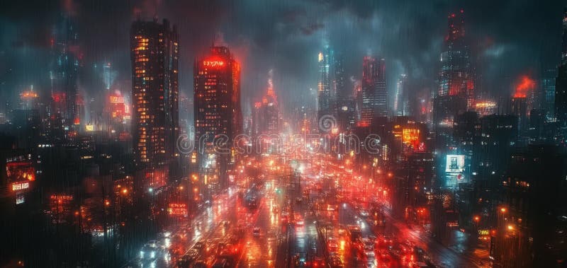 City in a Parallel Dimension Stock Illustration - Illustration of ...