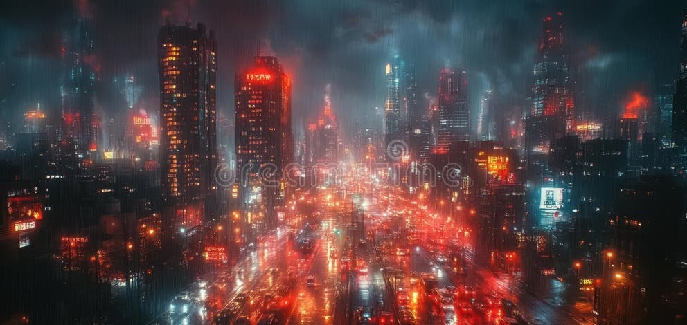 City in a Parallel Dimension Stock Illustration - Illustration of ...