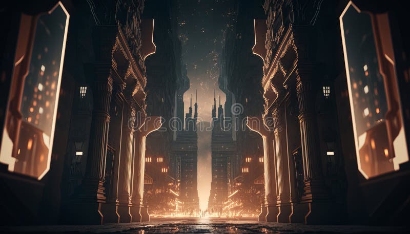City in a Parallel Dimension. Generative AI Stock Image - Image of ...