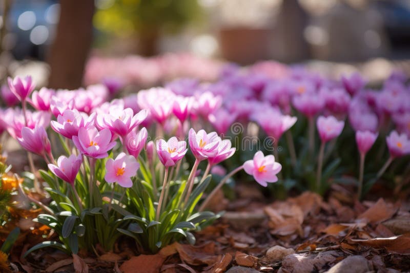 City Park Bursting with Vibrant Spring Blooms Close Up Stock Photo ...