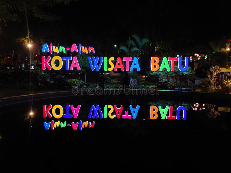 City Park Light Writing Icon To Beautify an Open Space Editorial Photo ...