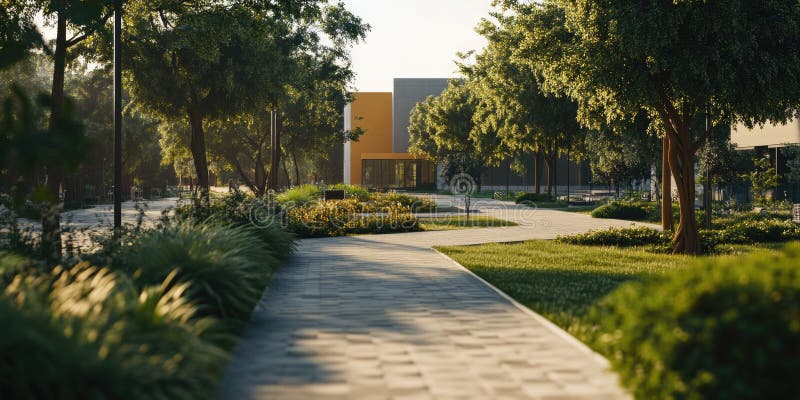 City Park Pathway stock image. Image of atmosphere, sidewalk - 358582807