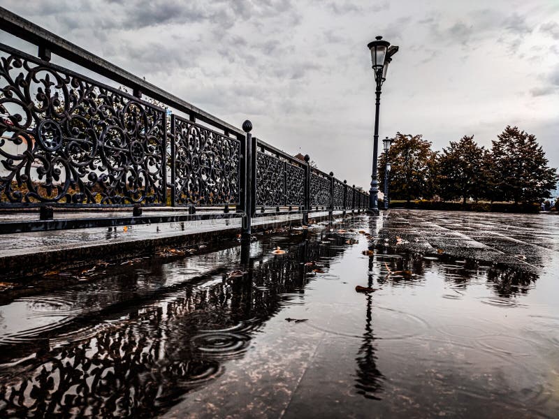 City park after rain stock photo. Image of reflection - 163283878