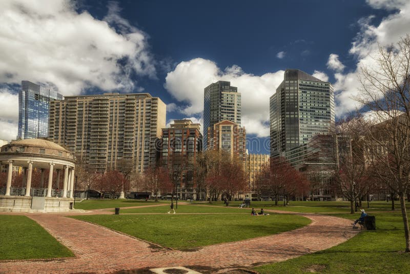 City Park on a Spring Sunny Day. USA. Stock Image - Image of urban ...
