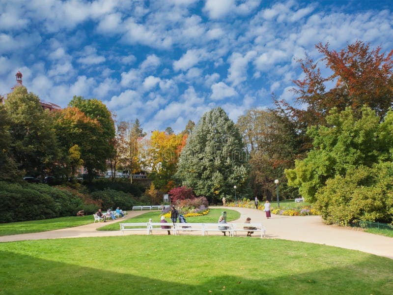 City Park with Trees and Beautiful Sky Editorial Photography - Image of ...