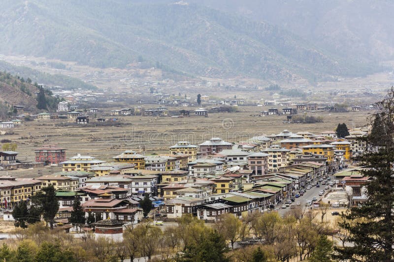 The city of Paro stock image. Image of road, architecture - 41126443
