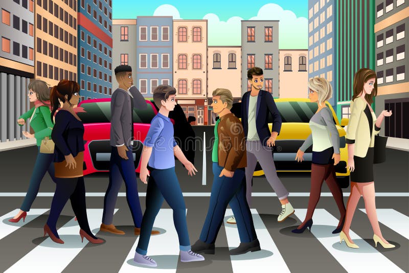 People Crossing Vector Stock Illustrations – 4,267 People Crossing ...