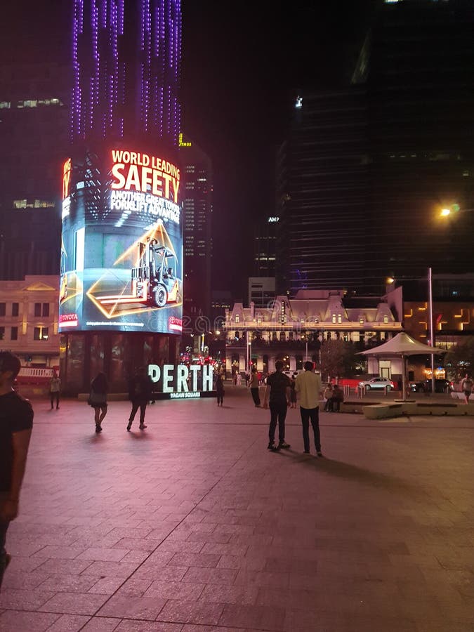 CITY of Perth - Nightview, Nightlight, Night Stock Photo - Image of ...