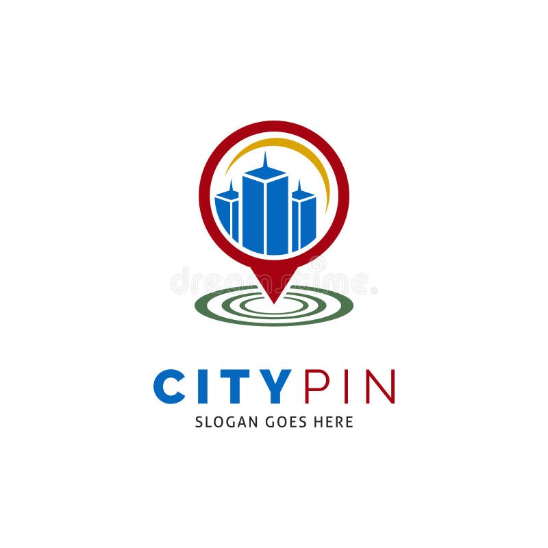 City Pin Icon Vector Logo Template Illustration Design Stock Vector ...