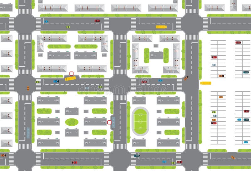 City plan stock vector. Illustration of streets, tree - 19390683