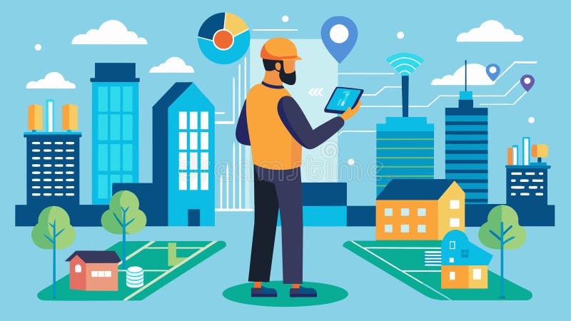 A City Planner Using Augmented Reality To Map Out Infrastructure and ...