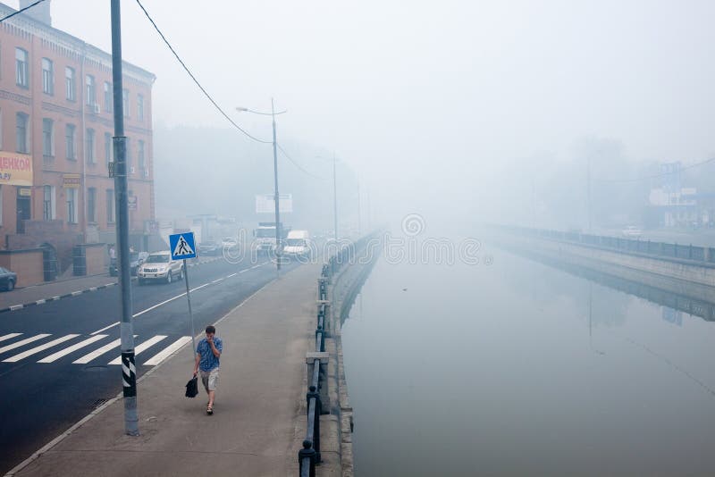 CITY POLLUTION Moscow Polluted by Smog Editorial Stock Image - Image of ...
