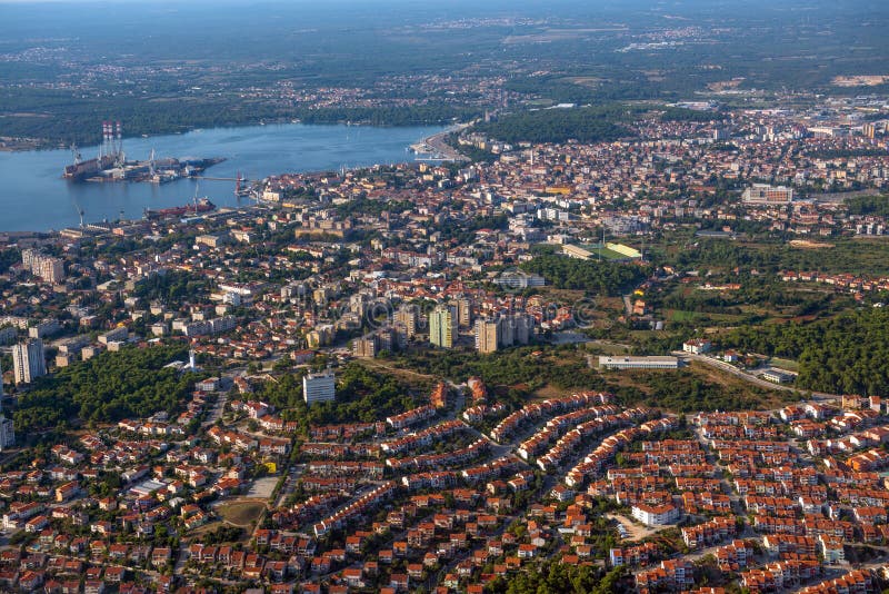 City of Pula, Croatia, Aerial View Stock Photo - Image of beautiful ...