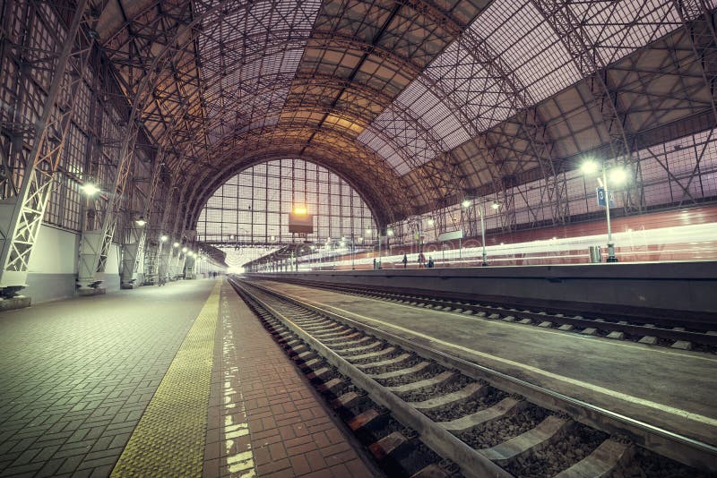 City railway station. stock photo. Image of night, landmark - 51005606