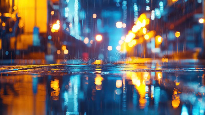 City Rain Reflection stock photo. Image of atmosphere - 385855196