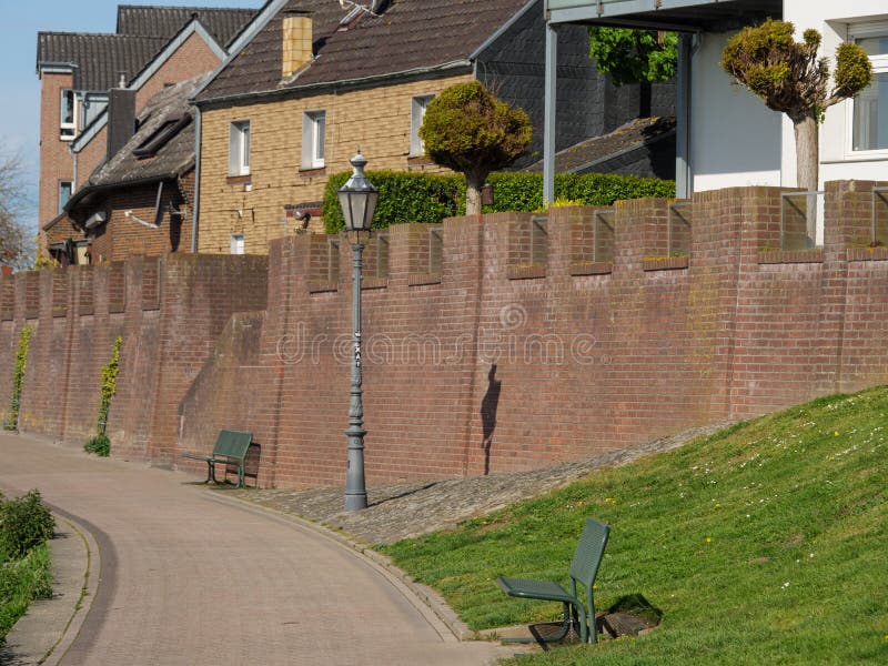 The City of Rees at the River Rhine Stock Image - Image of travel ...