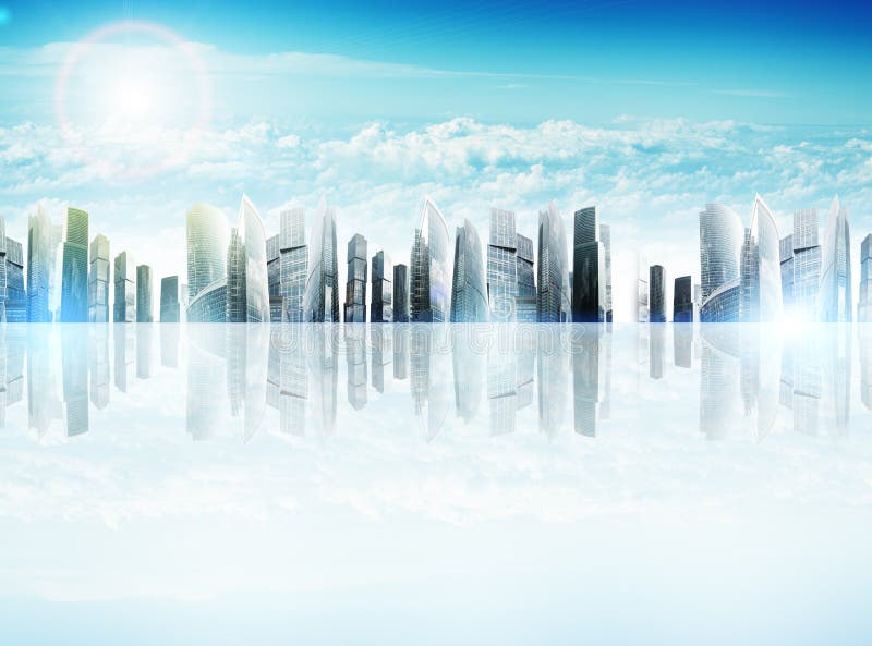 City with reflection stock image. Image of spotlight - 65030829