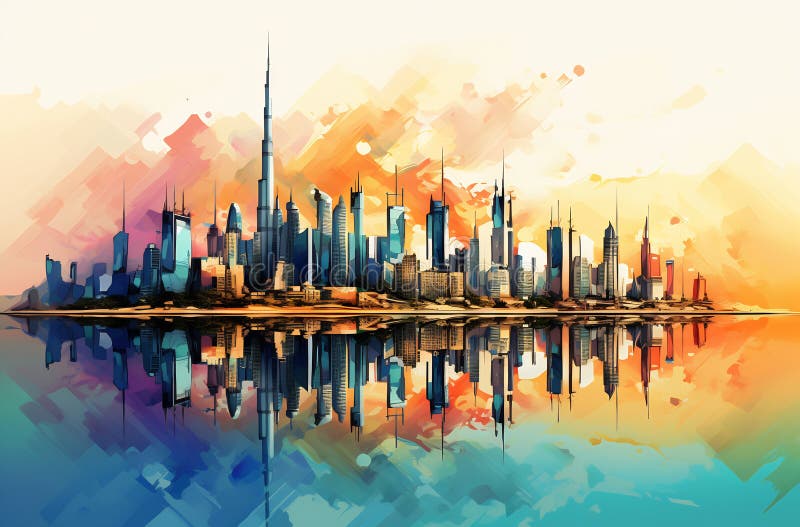 City reflection in water stock image. Image of urban - 321532385