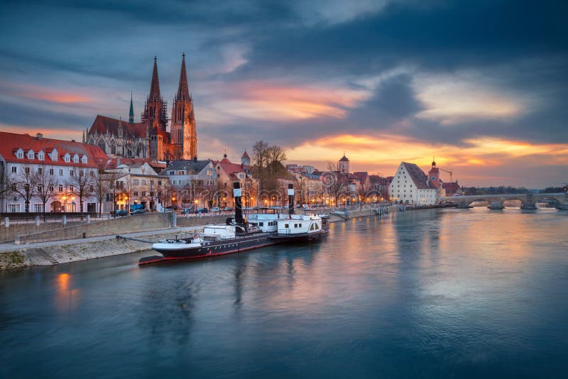 City of Regensburg. stock photo. Image of church, danube - 114122502