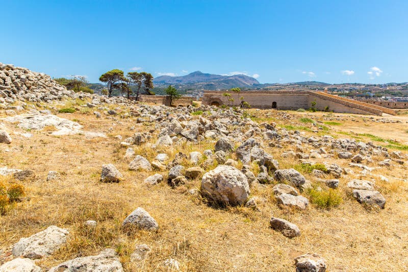 City Rethymno on Beach of Island Crete Stock Image - Image of boat ...