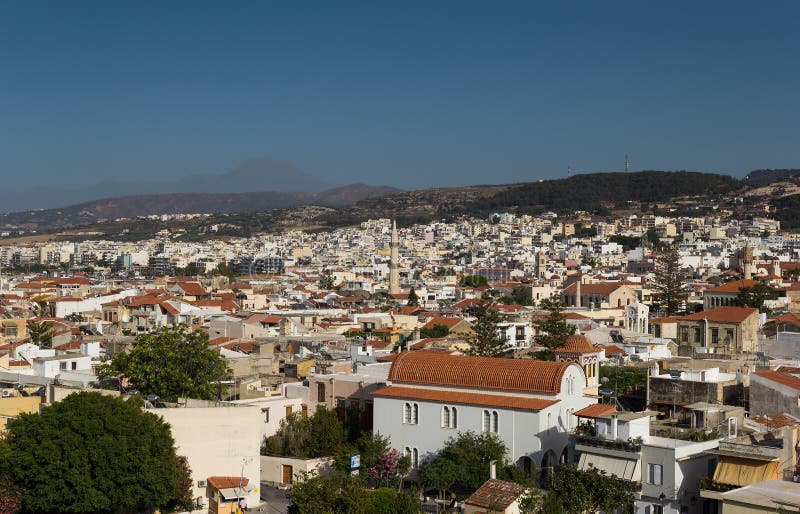 The city Rethymnon Crete stock photo. Image of landmark - 73966078