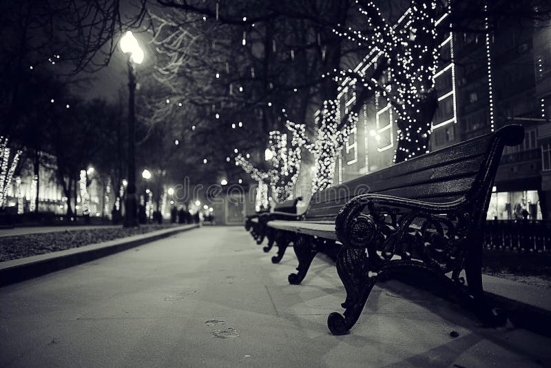 City with retro bench stock photo. Image of alley, lamp - 69121122