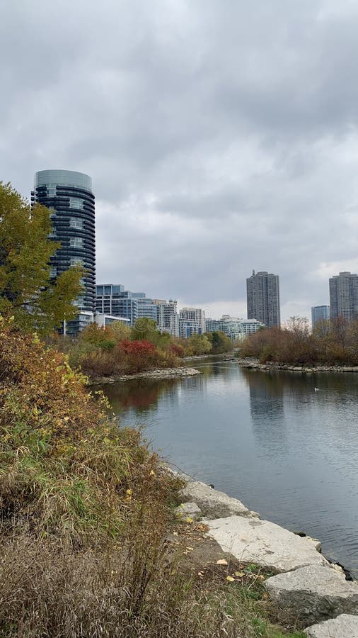 City River and Skyscrapers. Photo of the City and River Photo Stock ...