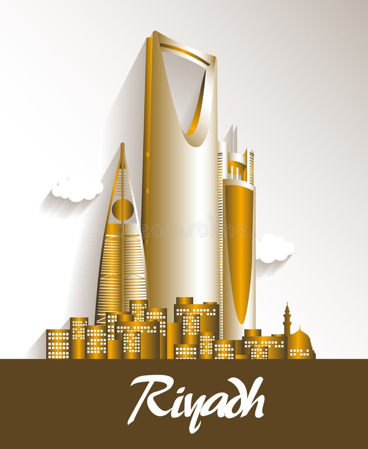 City of Riyadh Saudi Arabia Famous Buildings Stock Vector ...