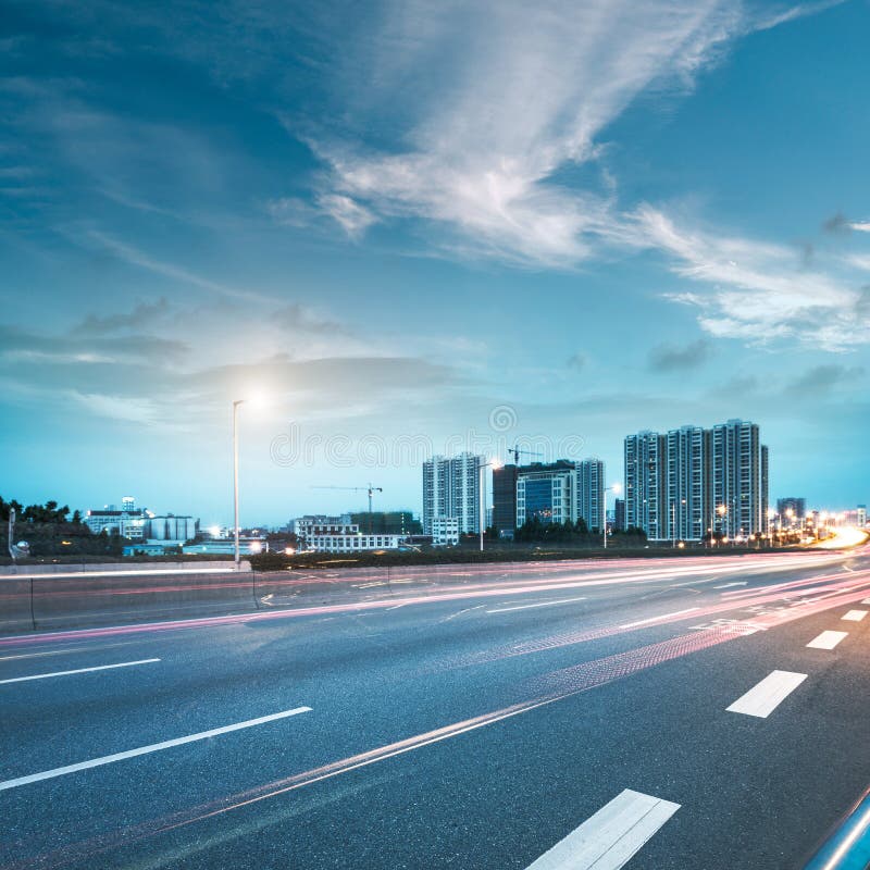 City and road stock photo. Image of highway, move, district - 58563936