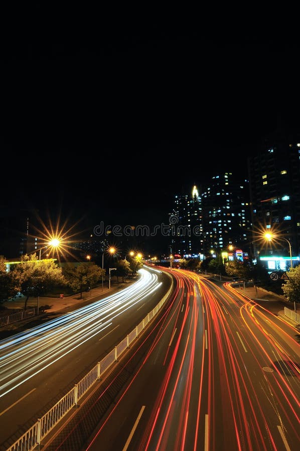 City road at night stock photo. Image of drive, roads - 21009412