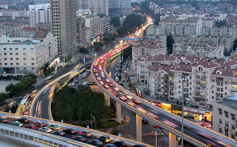 City Road at night fall editorial stock photo. Image of bridge - 43895603