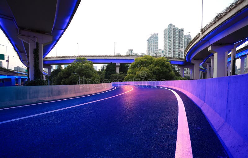 City Road Overpass Viaduct Bridge of Night Scene Stock Photo - Image of ...
