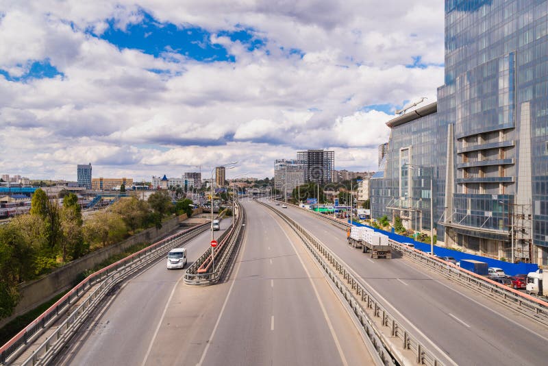 City Road Surface Floor with Viaduct Bridge Stock Image - Image of ...