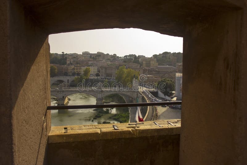 City of Rome Seen through a Castle Window Stock Photo - Image of ...