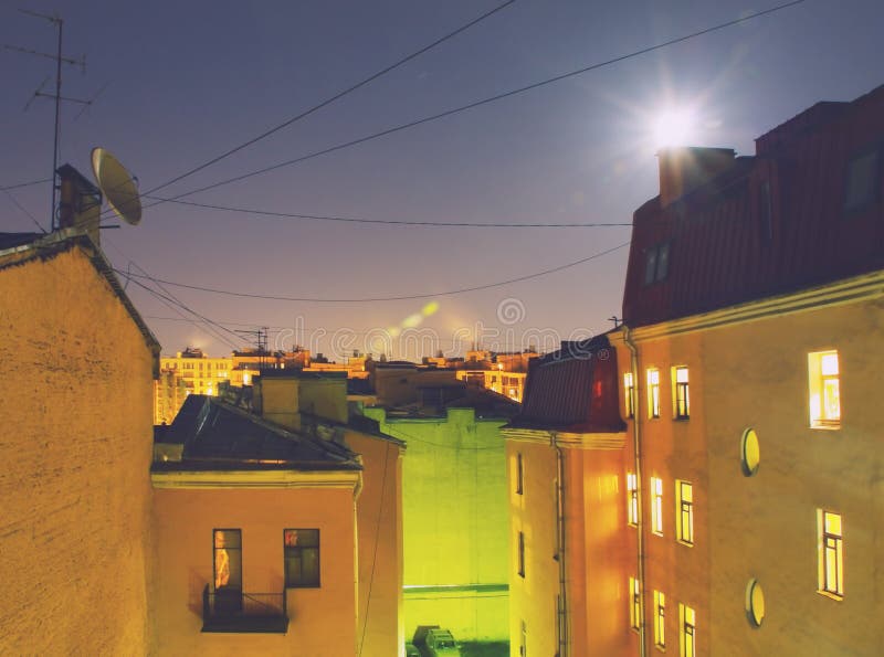 City rooftops stock image. Image of architectural, perspective - 85384685