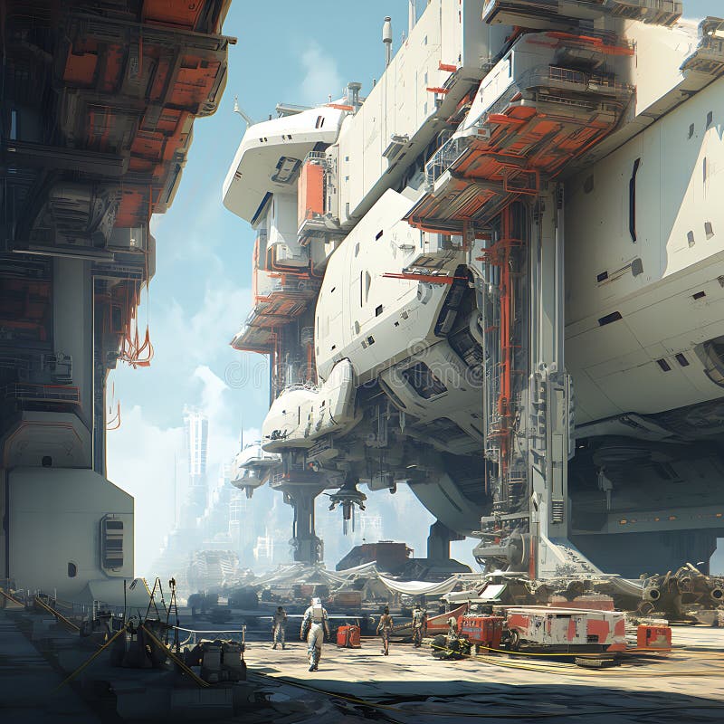 The City S Gigantic Structure: a Man Walking in the Middle Stock ...