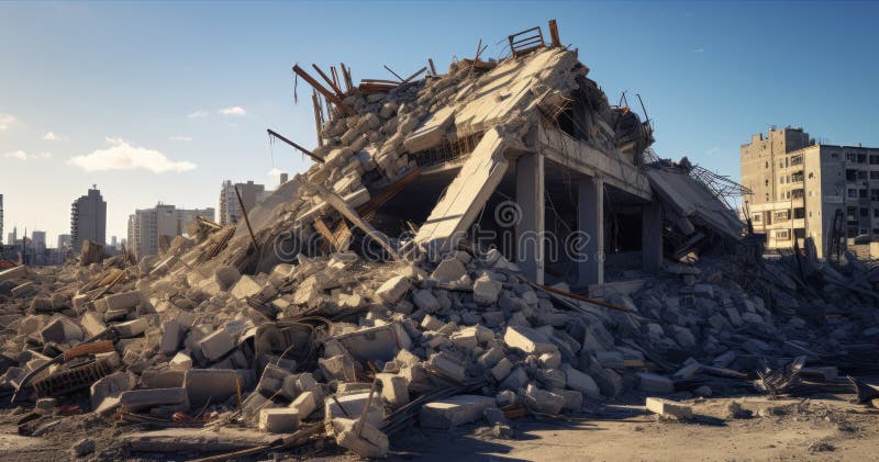 The City S Shattered Shadow. a Glimpse into the Debris of a Demolished ...