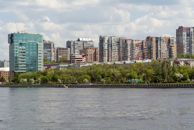City of Samara with the Volga River Stock Image - Image of panorama ...